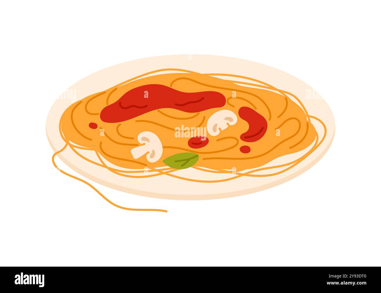 Spaghetti with tomato sauce and mushroom, pasta disappears while eating ...