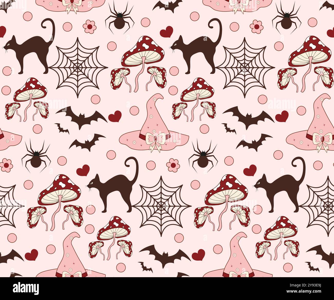 Coquette halloween seamless vector pattern, texture for wallpaper ...