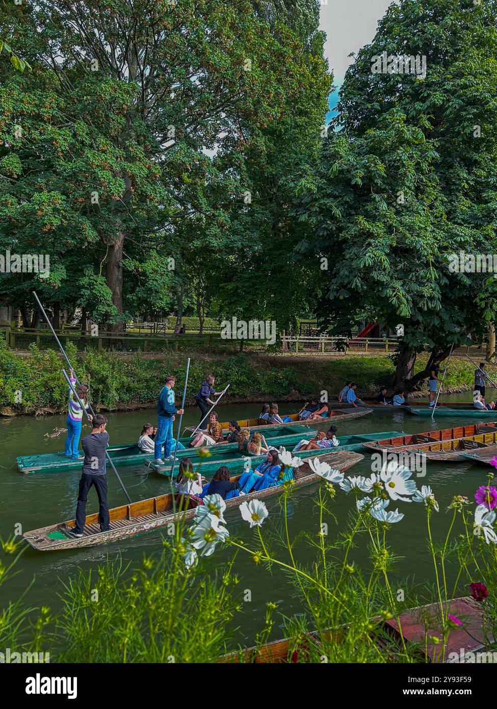 Oxford, England, Oxford University Scenes, Crowd Young People, Boating ...