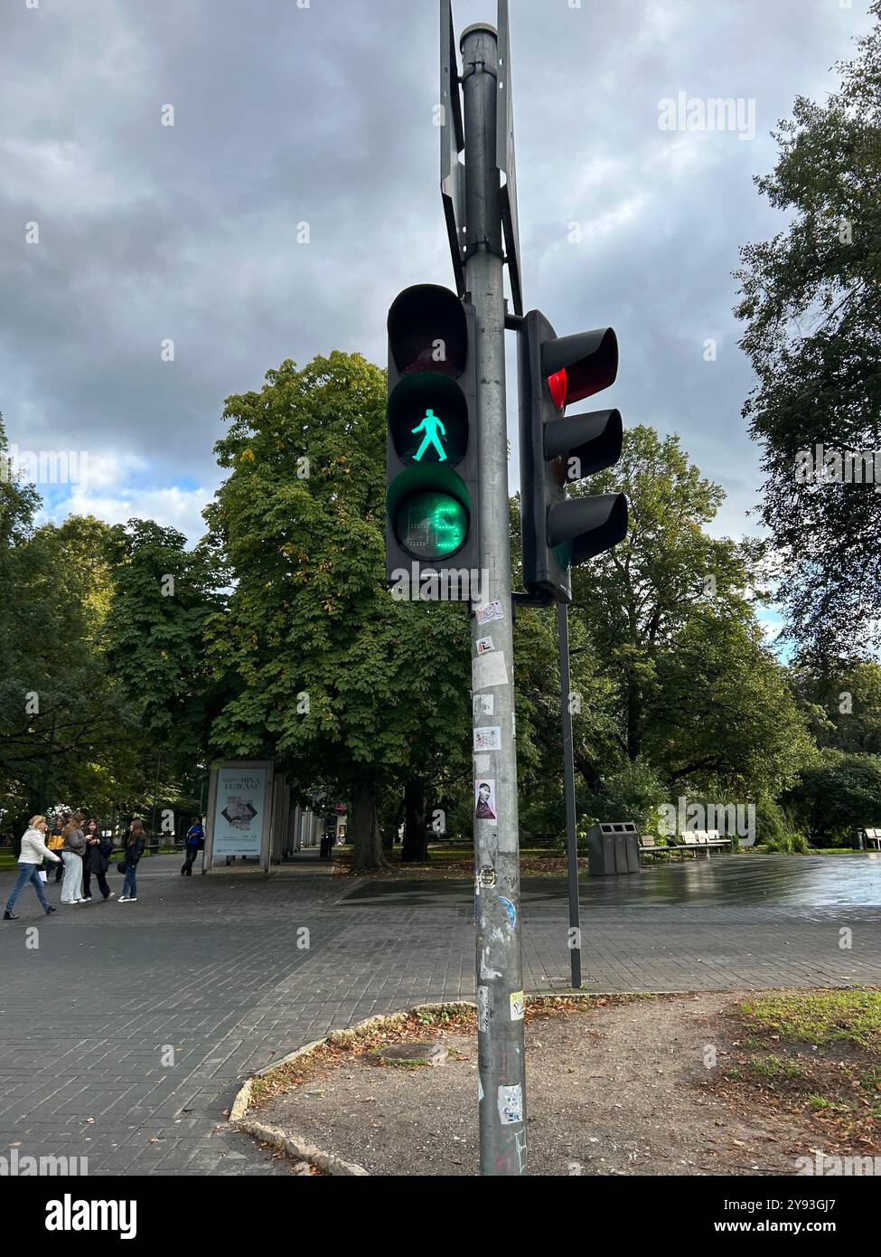 Traffic lights and pedestrian crossing in tallin hi-res stock ...