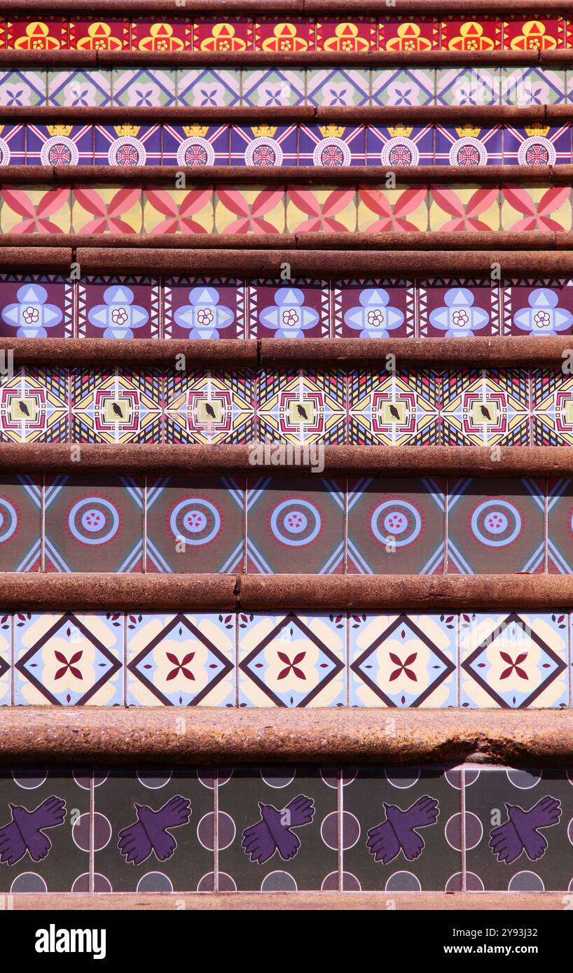 Vibrant colourful ceramic tiles inspired by 19th Century architect ...