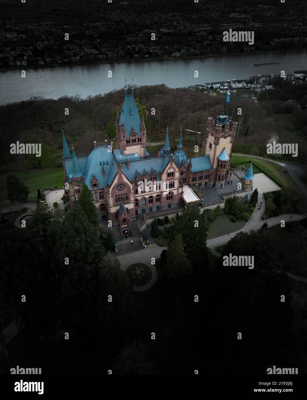 Aerial view drachenfels medieval hi-res stock photography and images ...