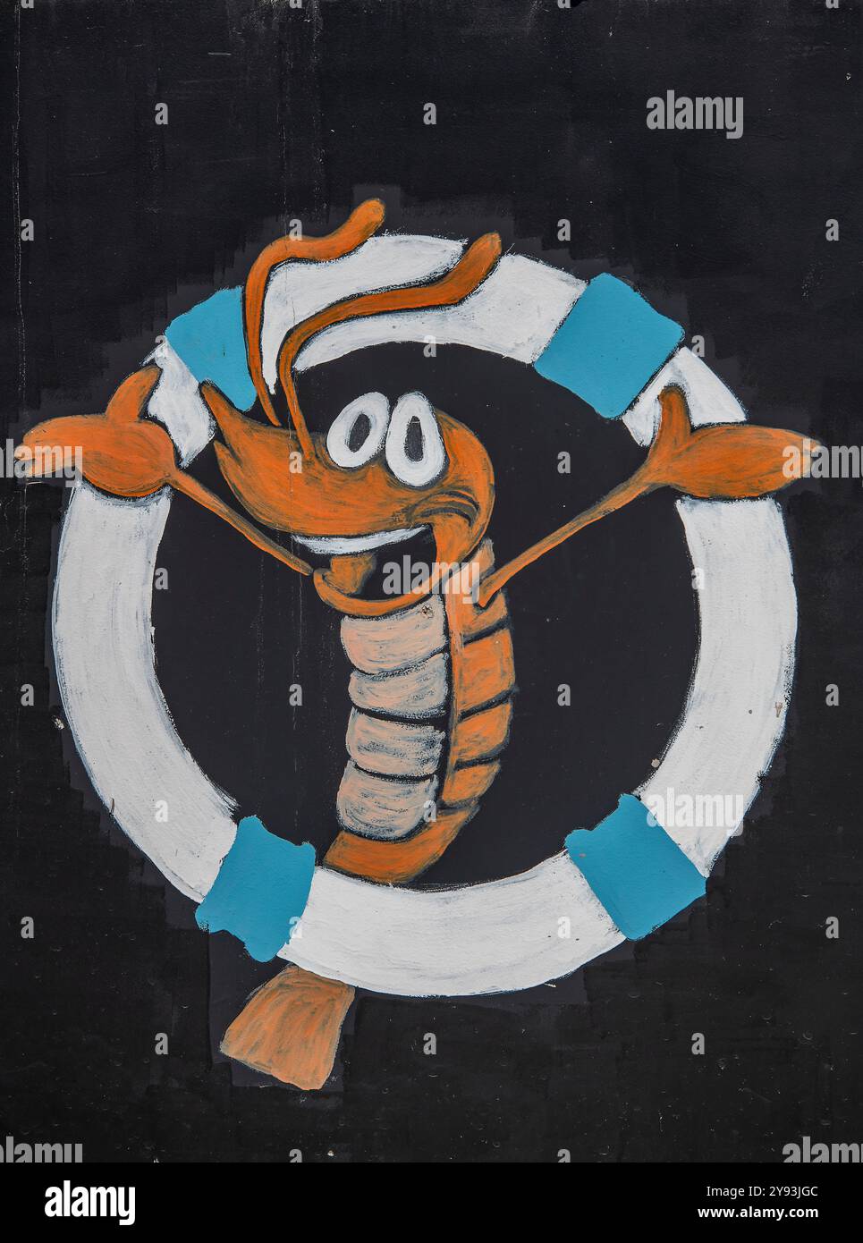 cartoon image of shrimp, crayfish, prawn or lobster jumping through a ...