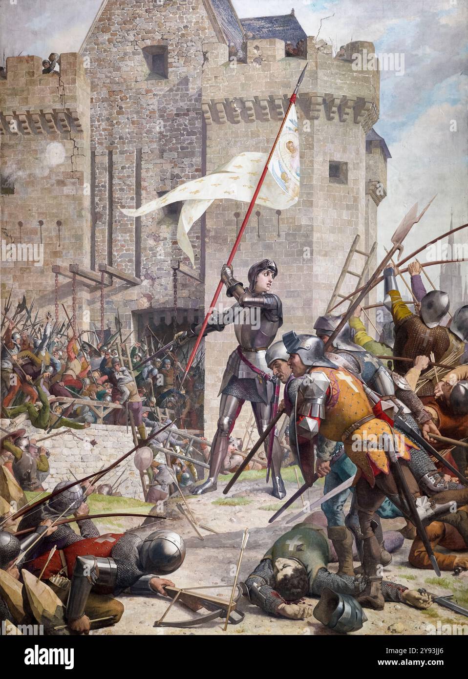Joan of Arc at the Siege of Orléans (1428-1429), painting in oil on ...