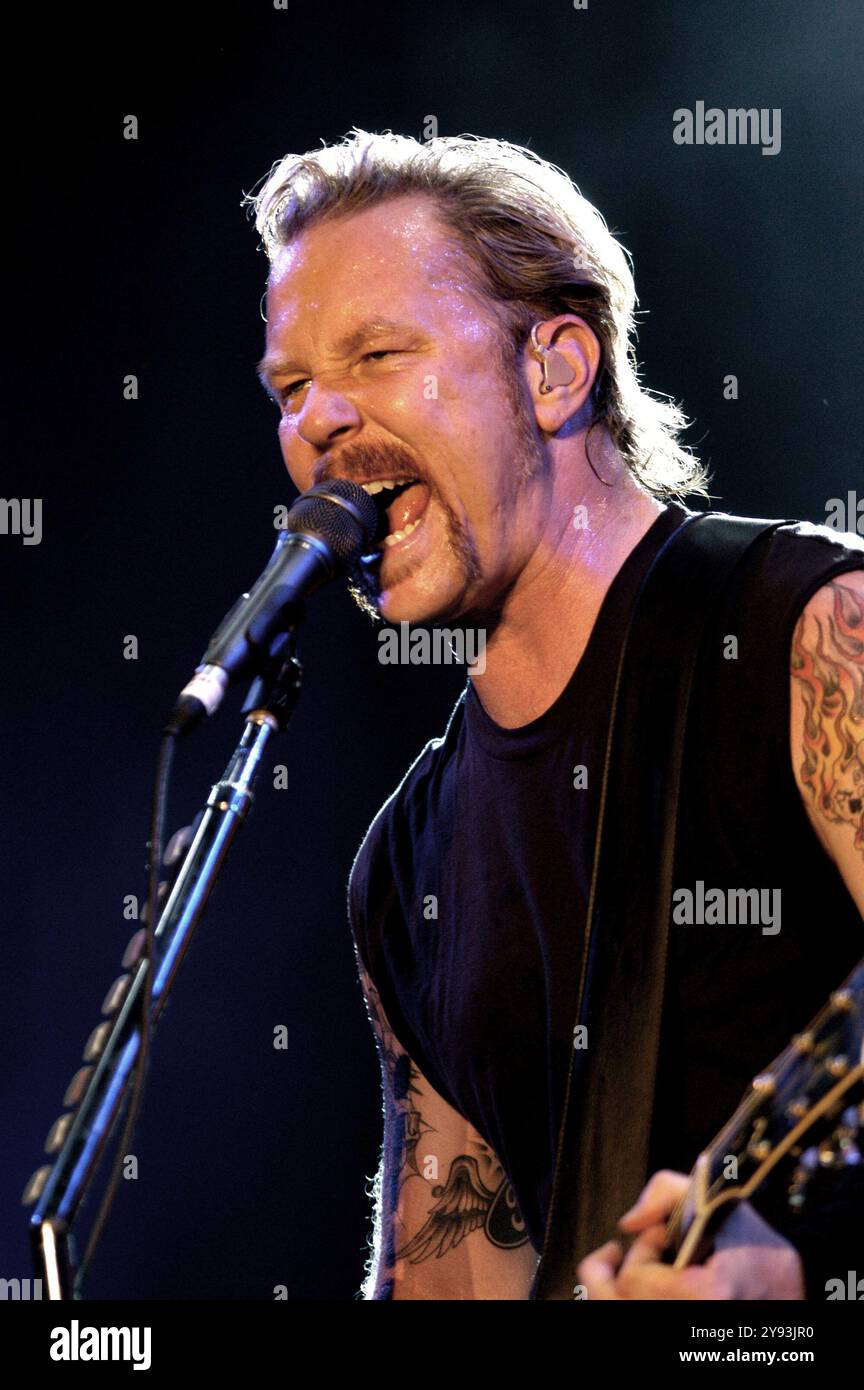 Imola Italy 14/06/2003: James Hetfield guitarist and singer of the Metallica band during the ...