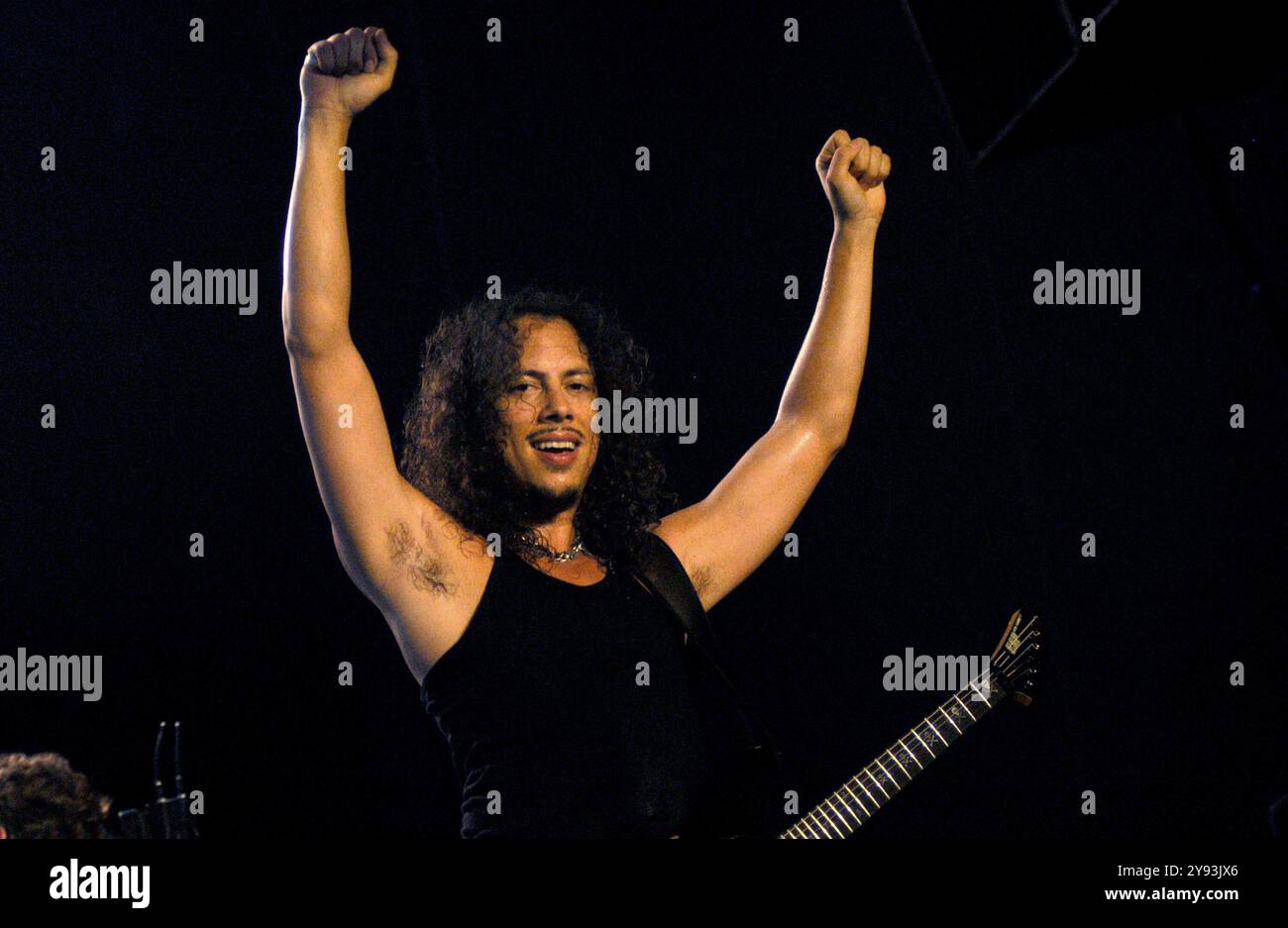 Imola Italy 14/06/2003: Kirk Hammett guitarist of the Metallica band ...