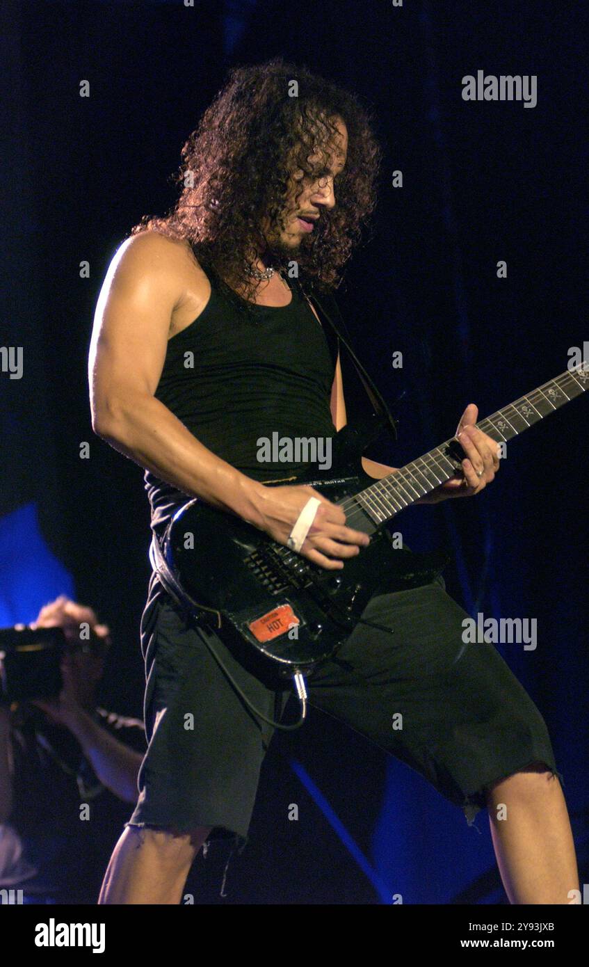 Imola Italy 14/06/2003: Kirk Hammett guitarist of the Metallica band ...
