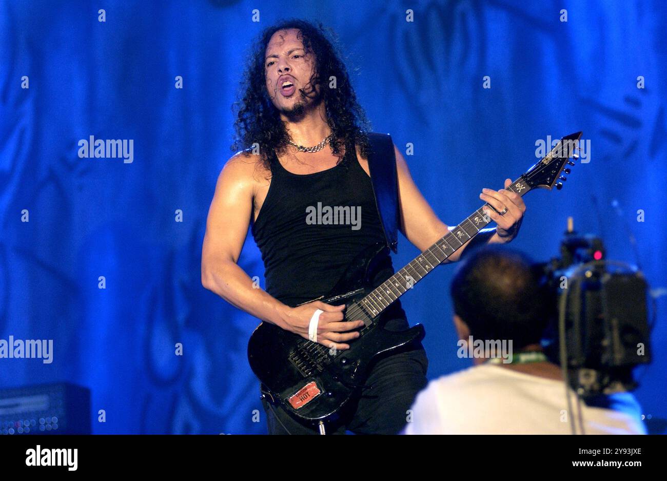 Imola Italy 14/06/2003: Kirk Hammett guitarist of the Metallica band ...