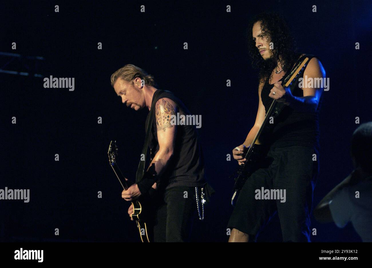Imola Italy 14/06/2003: James Hetfield and Kirk Hammett guitarists of ...