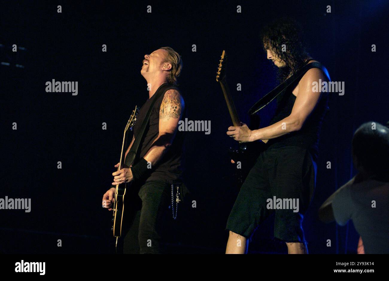 Imola Italy 14/06/2003: James Hetfield and Kirk Hammett guitarists of ...