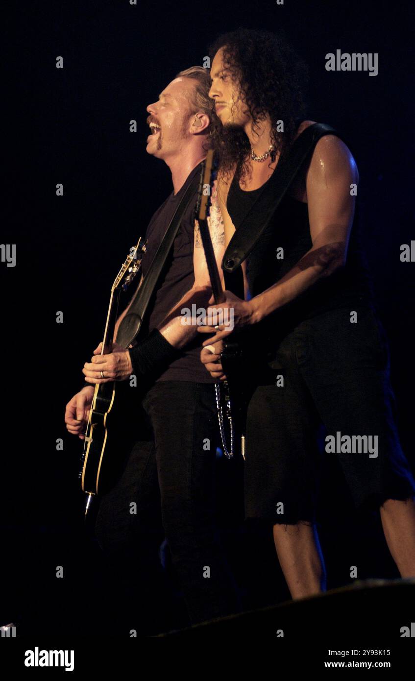 Imola Italy 14/06/2003: James Hetfield and Kirk Hammett guitarists of ...