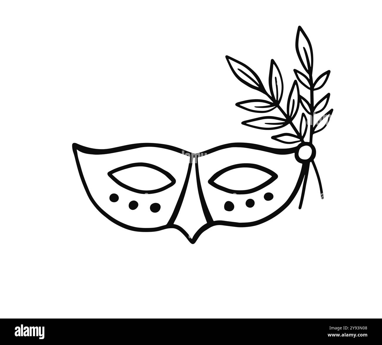 Venetian Carnival Mask Vector Outline Doodle Icon Stock Vector Image ...