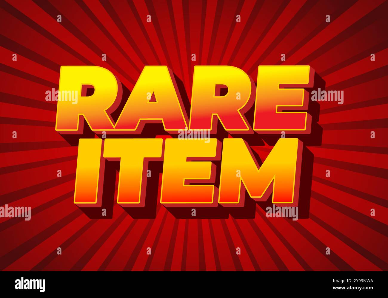 Rare item. Text effect design in 3D style for print ad purpose Stock ...