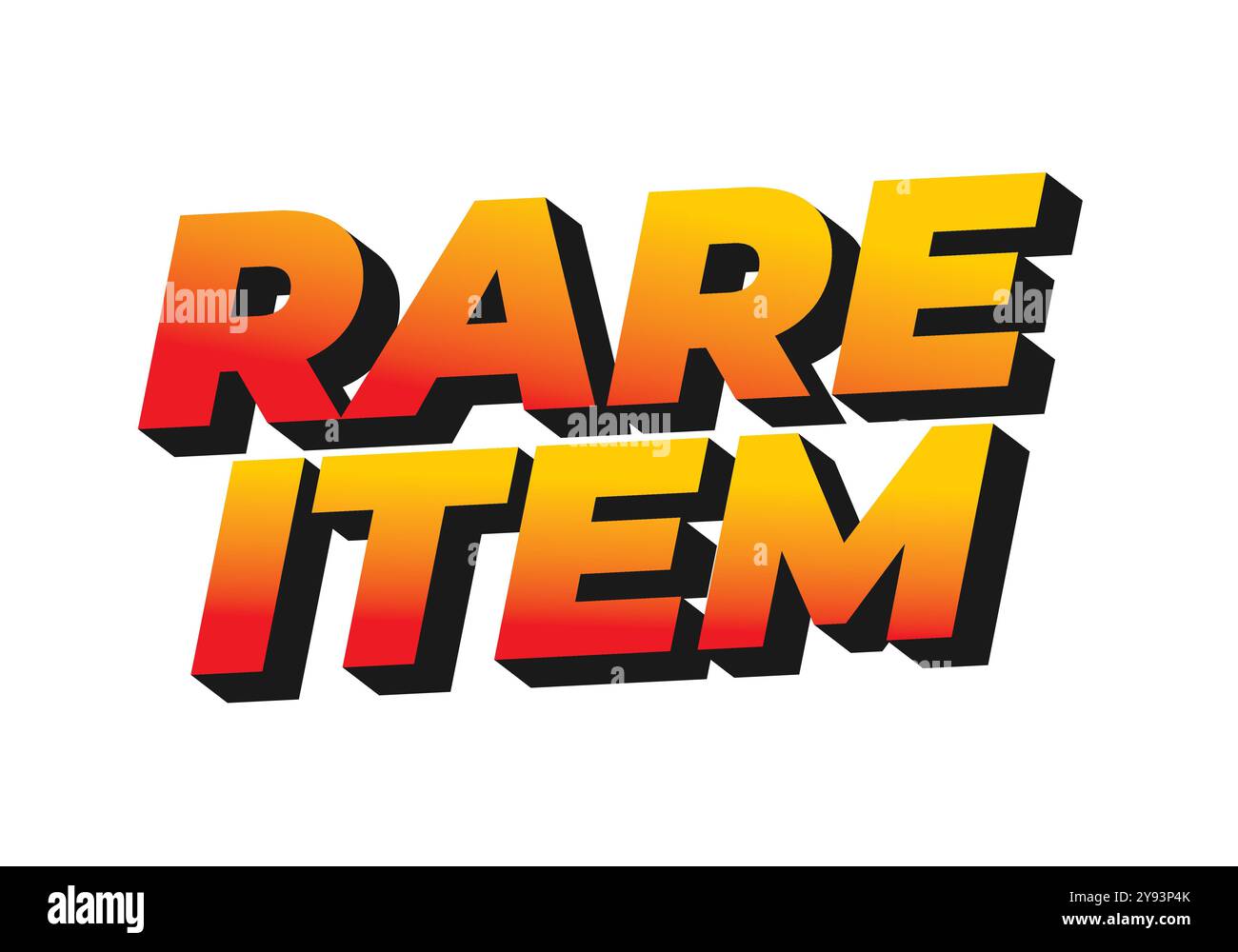 Rare item. Text effect design in 3D style for print ad purpose Stock ...