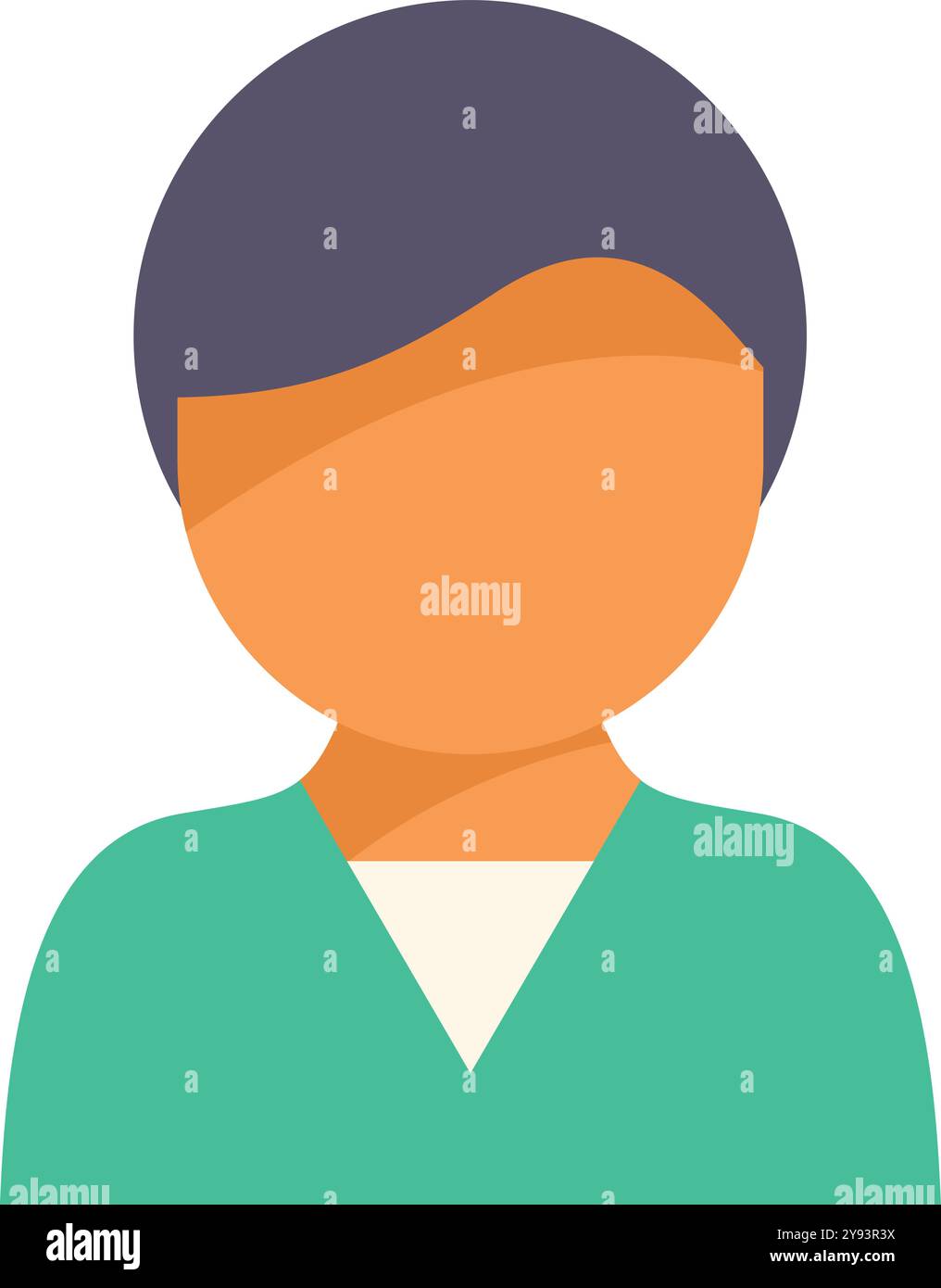 Faceless male character with brown skin and black hair is wearing a ...