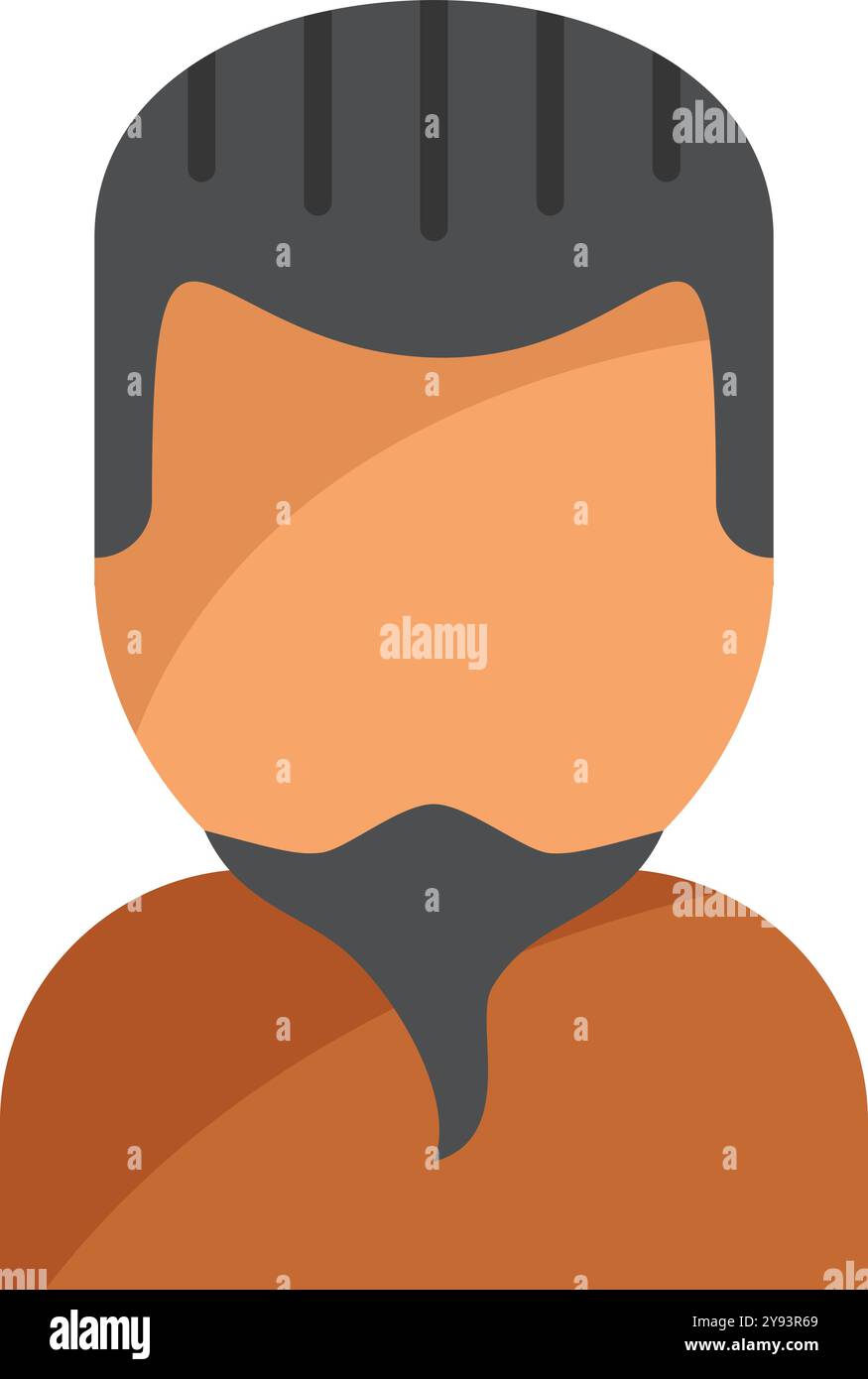 Avatar icon of a man with a goatee beard, designed in a flat style ...