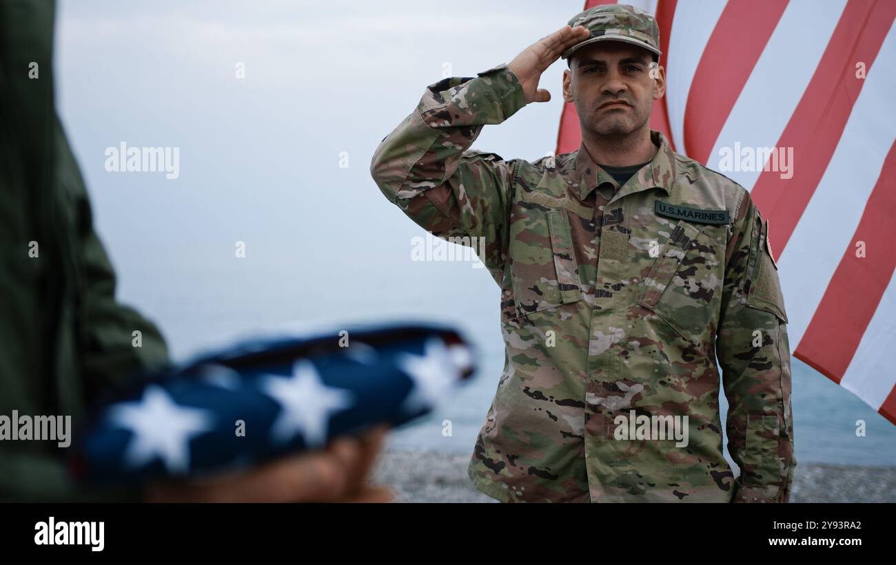 Usa army soldiers during veterans hi-res stock photography and images ...