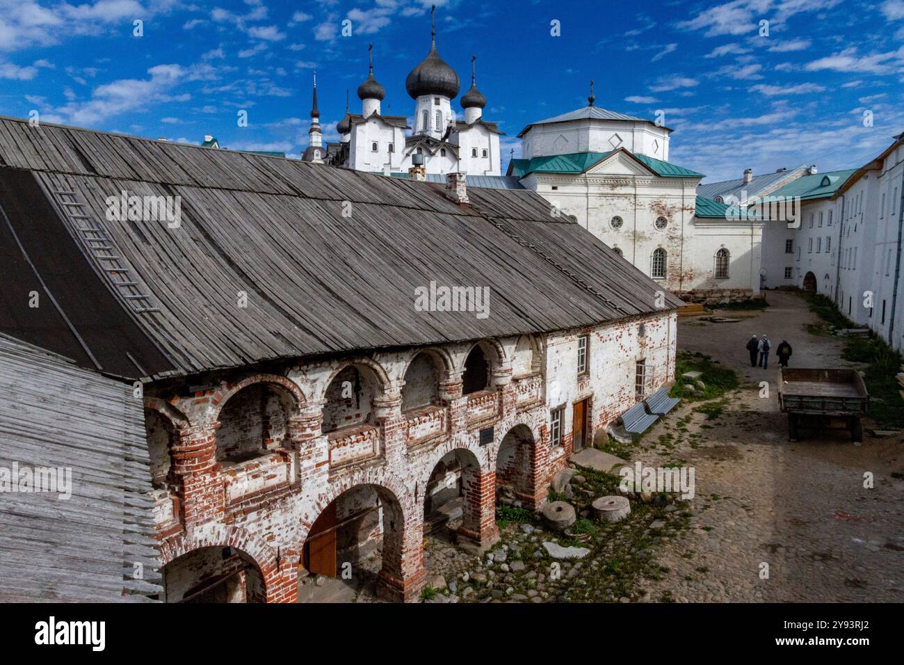 A view of the Russian Orthodox Solovetsky Monastery founded in 1436 by ...