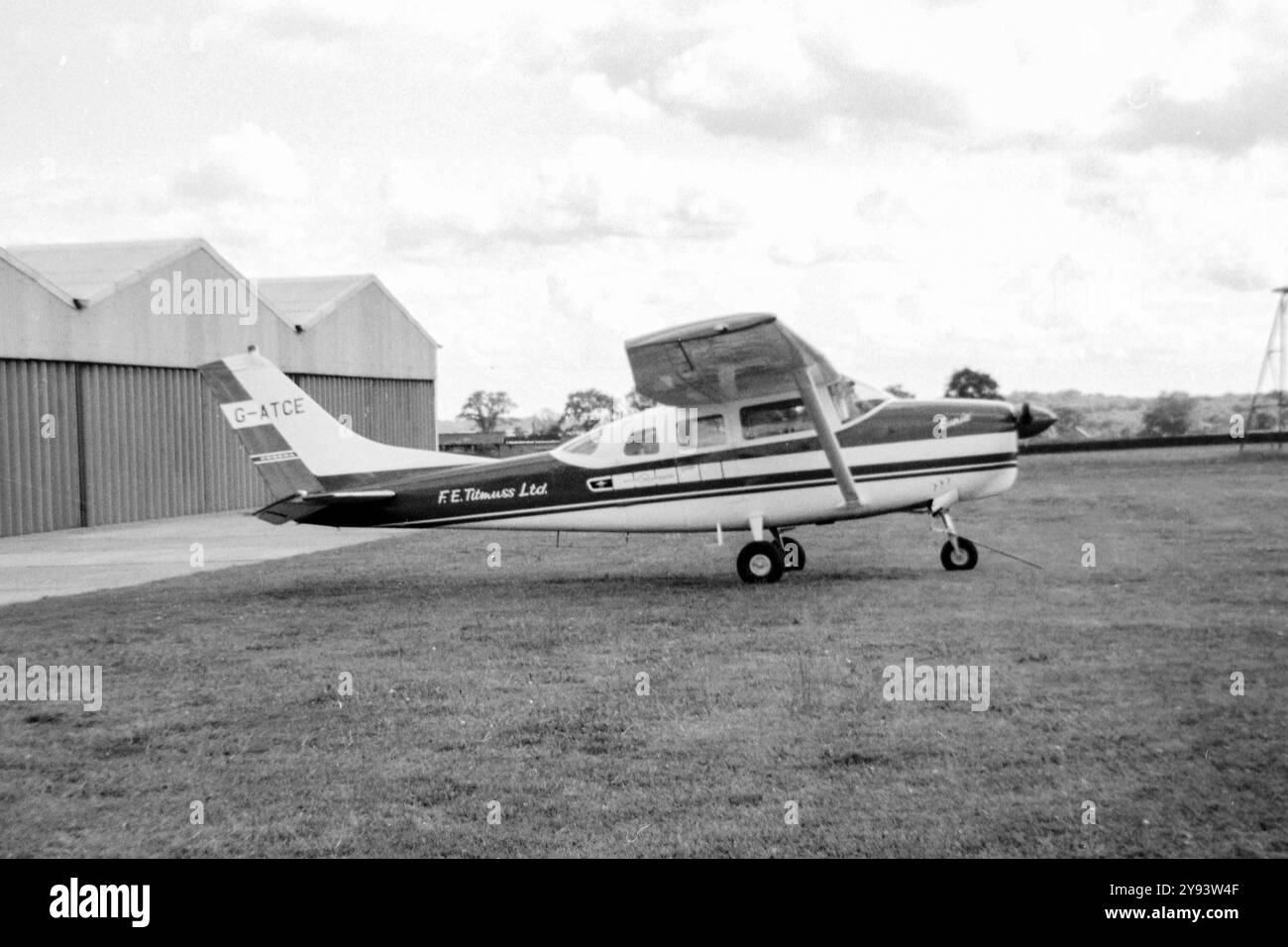 An Cessna aircraft at Sywell Aerodrome in 1965 Stock Photo - Alamy