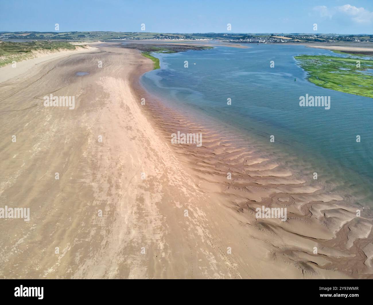 An aerial view of the estuary of the Taw and Torridge Rivers, near ...