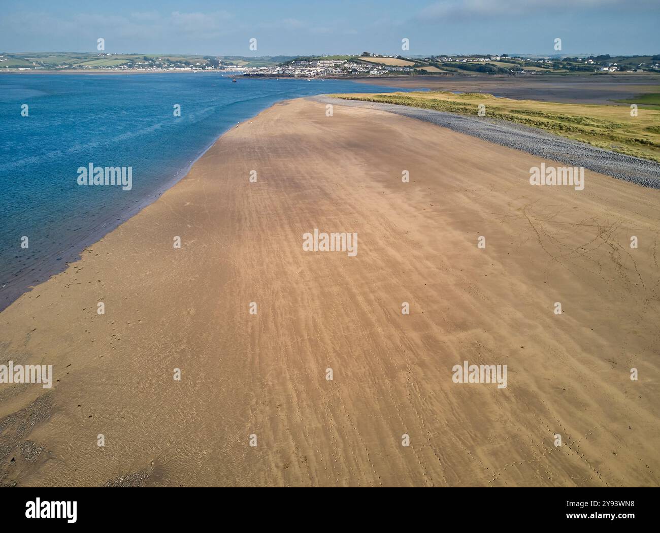 An aerial view of the estuary of the Taw and Torridge Rivers, near ...
