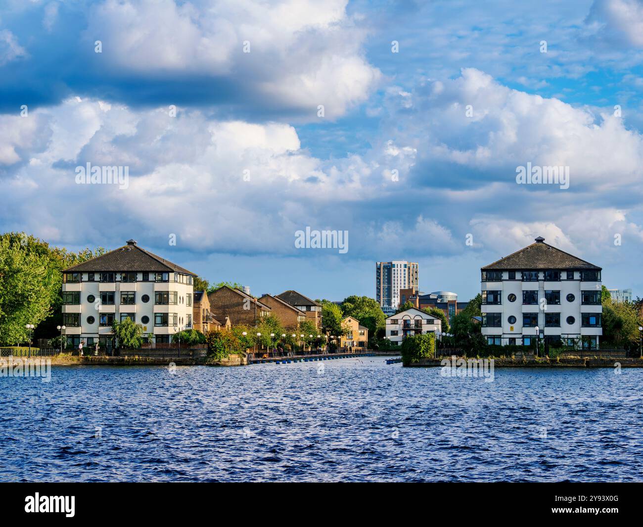 View towards Clippers Quay, Isle of Dogs, London, England, United ...