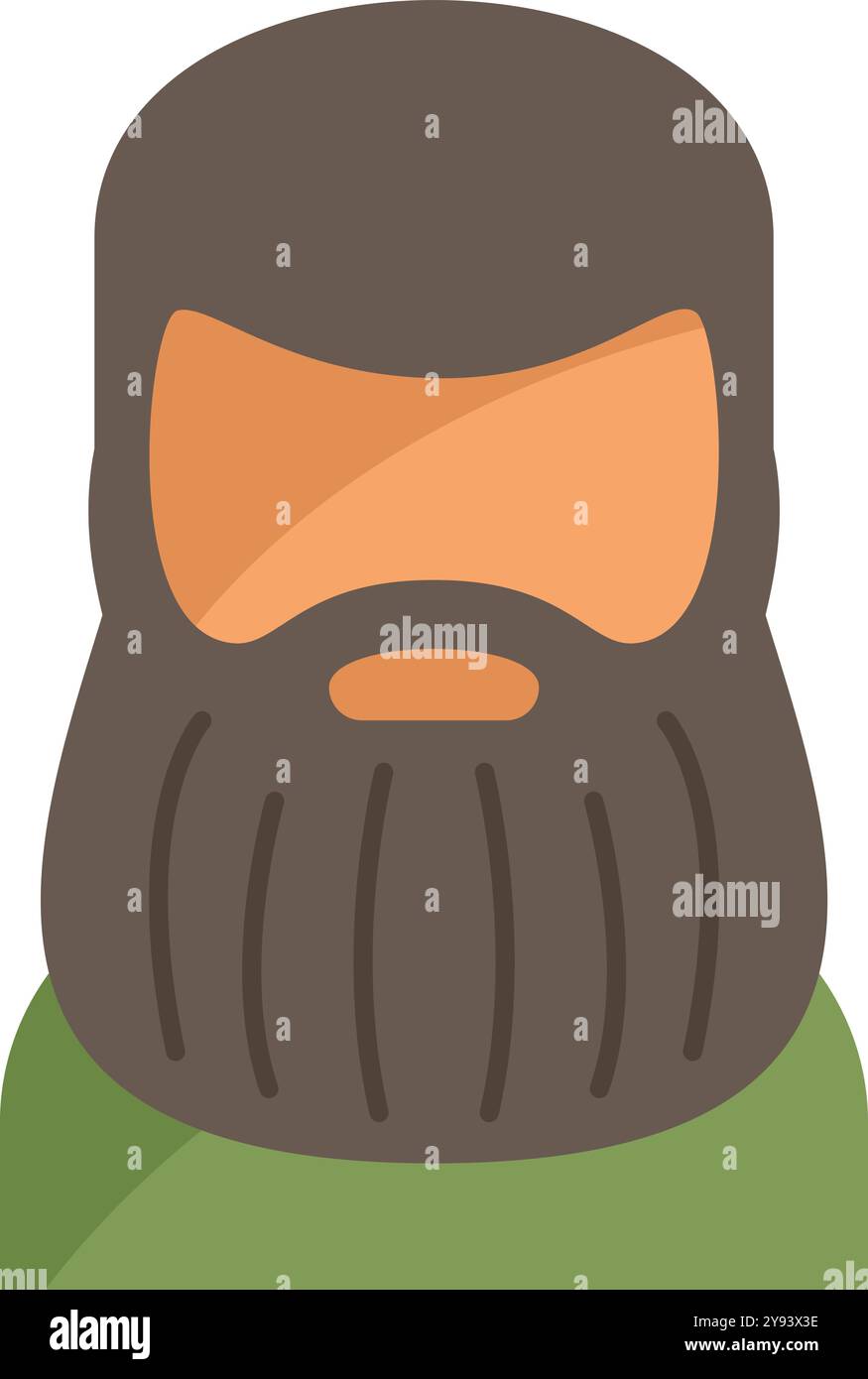 Simple avatar icon of a man with a beard wearing a green shirt Stock ...