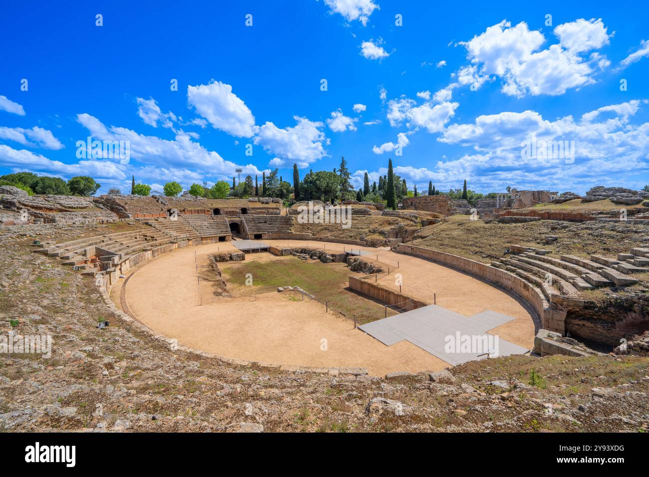 Roman Amphitheatre, UNESCO World Heritage Site, Merida, Estremadura ...