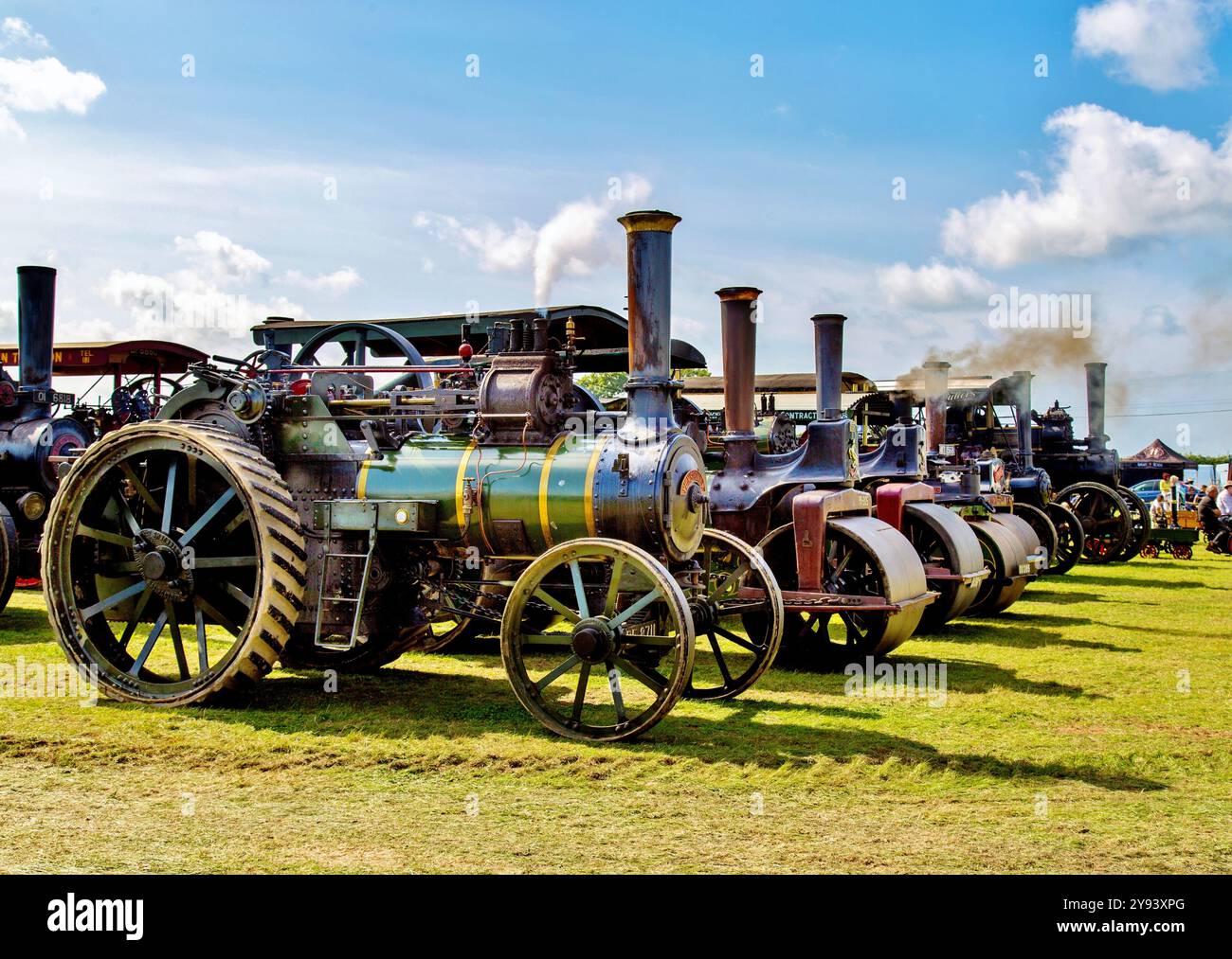 Steam powered Traction Engines at a rally in East Sussex, England ...
