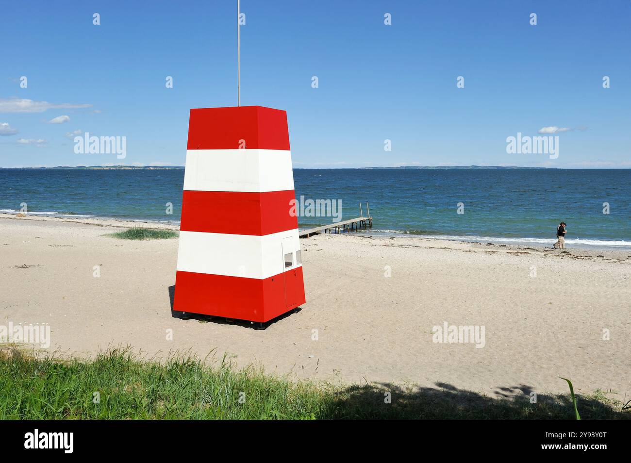 Lifeguard cabin on the Moesgaard Beach, Aarhus, Jutland Peninsula ...