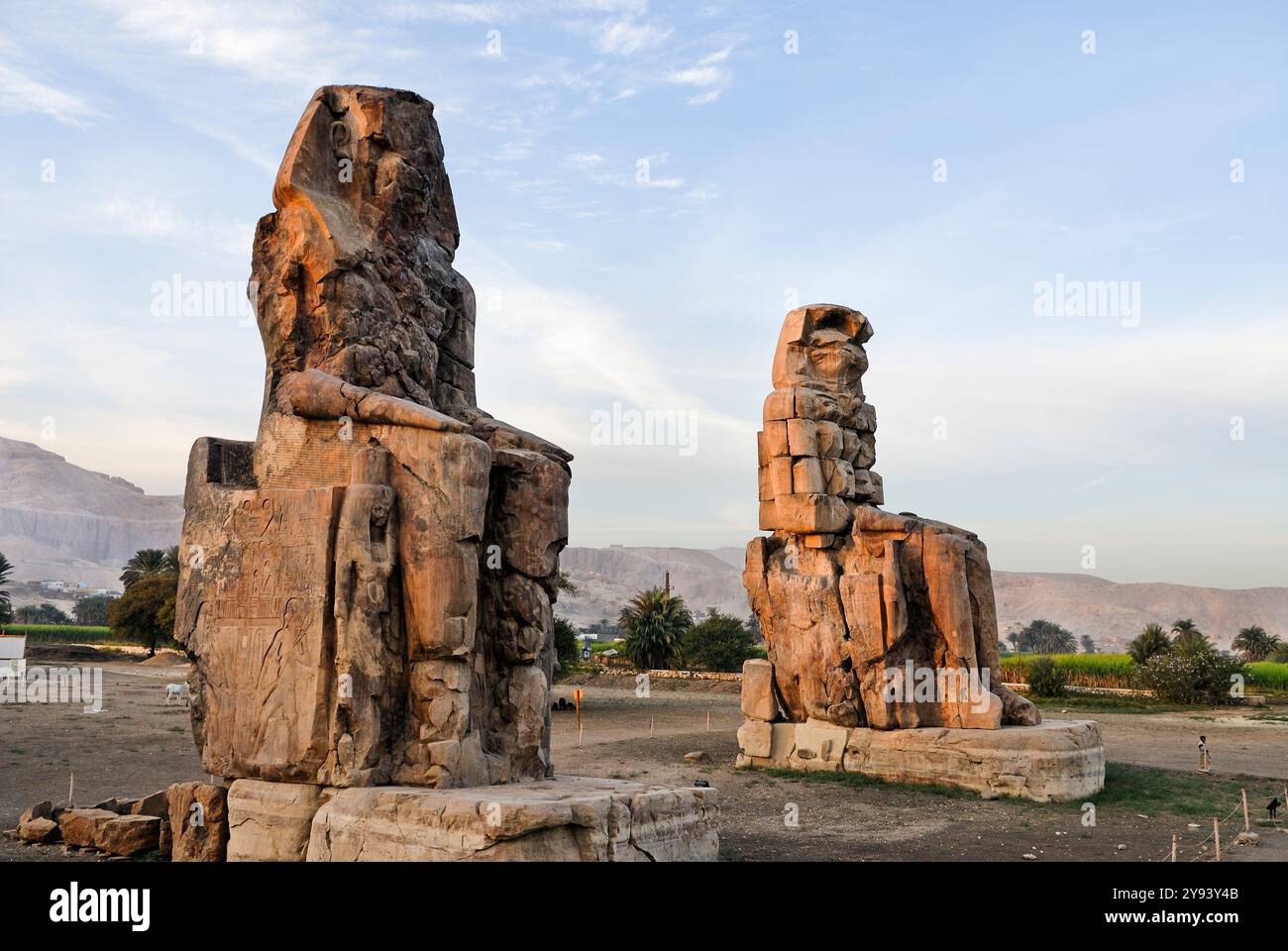 Colossi of Memnon, massive stone statues of Pharaoh Amenhotep III in ...