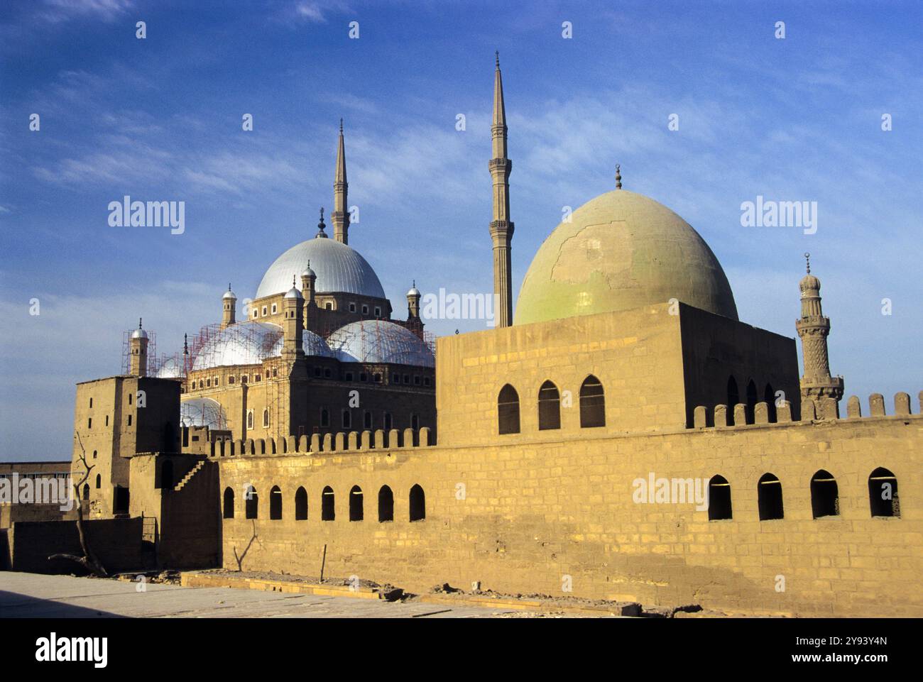 Al-Nasir Muhammad Mosque, green dome, and Mohamed Ali Mosque inside the ...