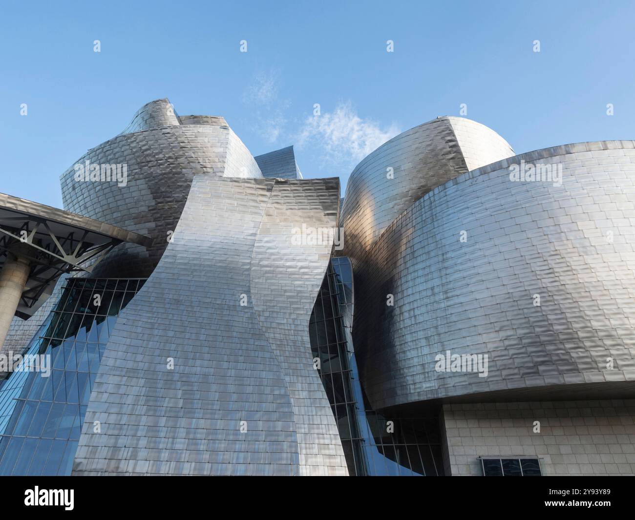 Titanium facade of the Guggenheim Museum designed by Frank Gehry ...