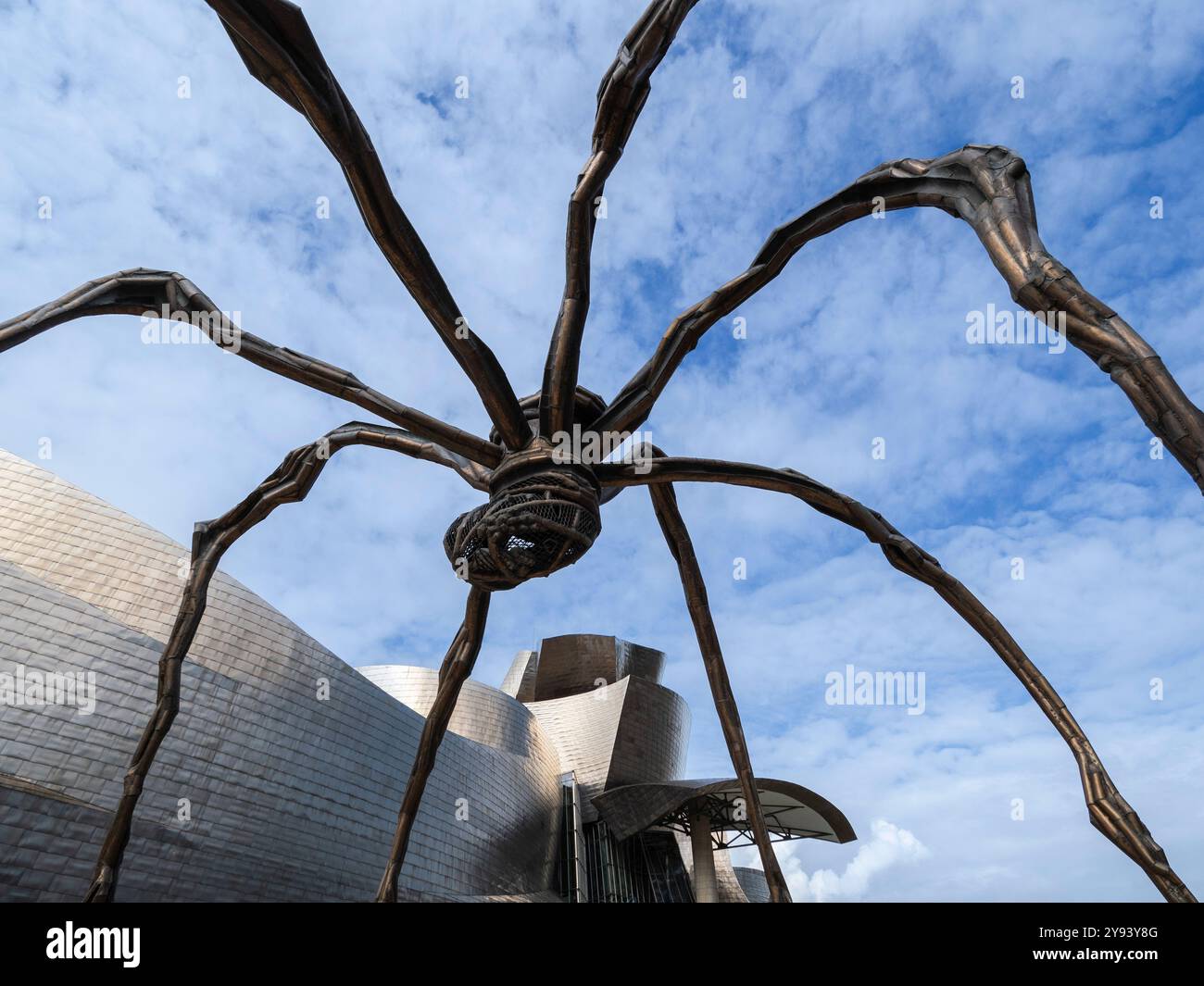 Maman, a sculpture by Louise Bourgeois, outside the Guggenheim Museum ...