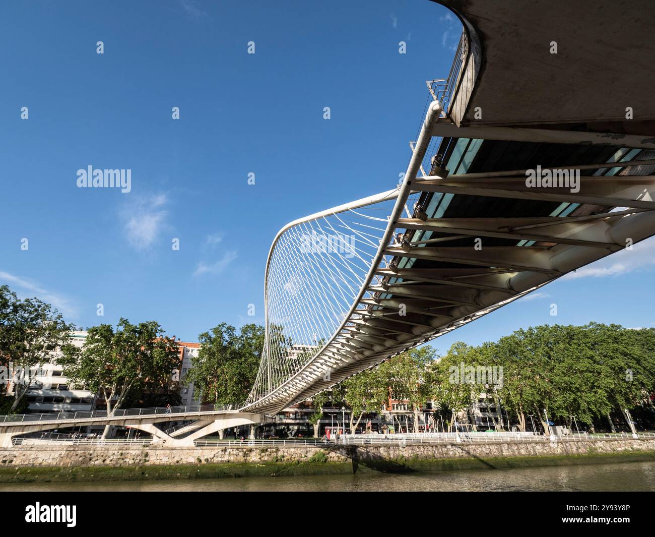 Zubizuri Footbridge, designed by Santiago Calatrava, Nervion River ...