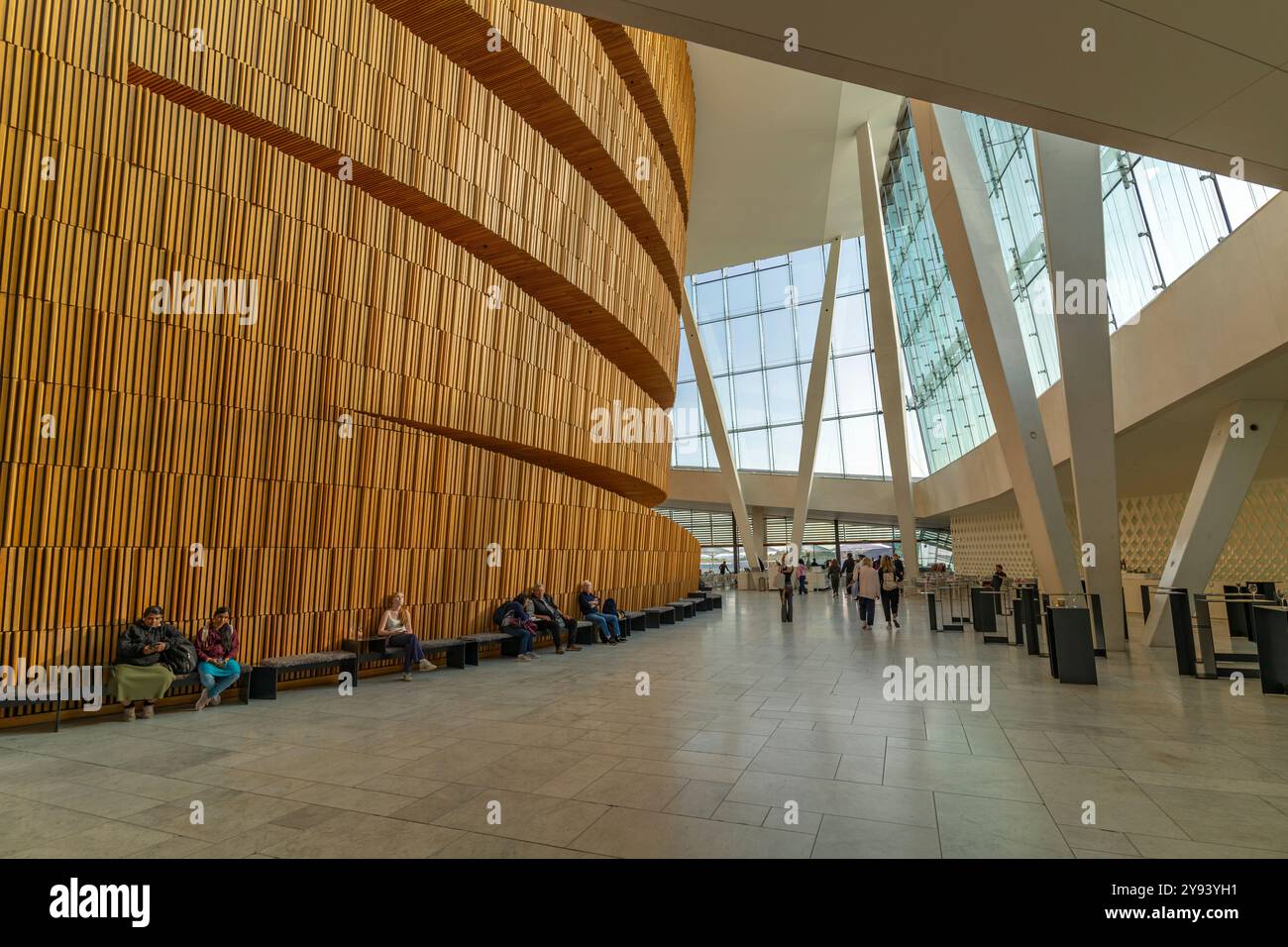 View of Opera House interior of the foyer and auditorium, Oslo, Norway ...