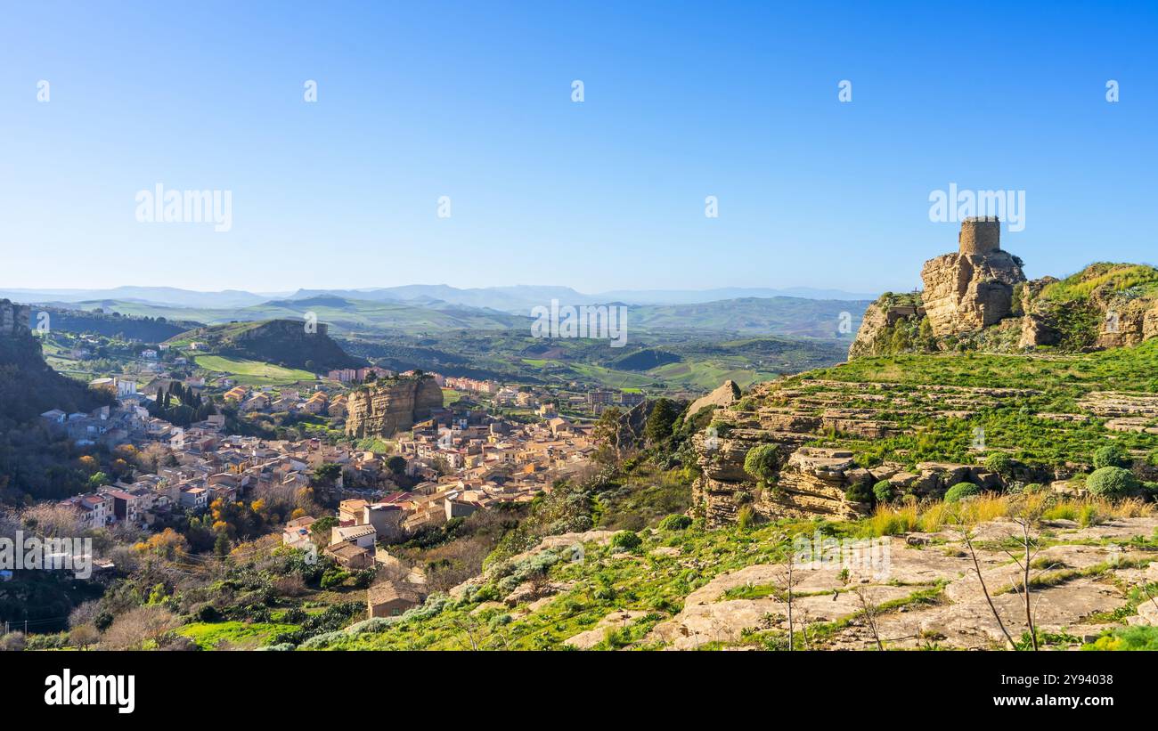 Tower of the Rocca Soprana, Corleone, Palermo, Sicily, Italy ...