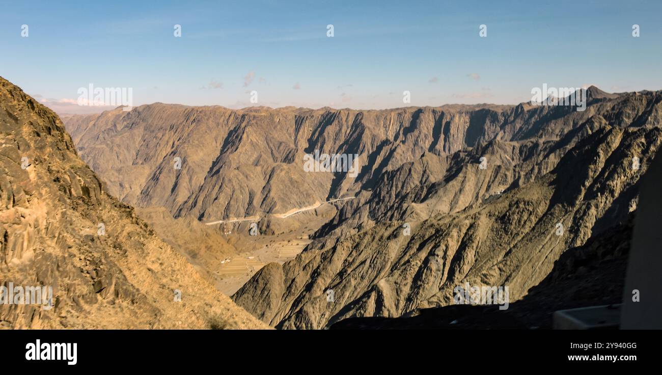 Asir Plateau, with descending road from Abha to Mecca, South West Saudi ...