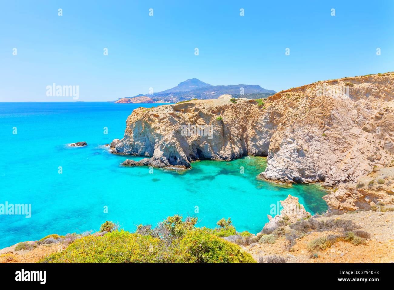 View of Tsigrado Bay, Milos Island, Cyclades Islands, Greek Islands ...