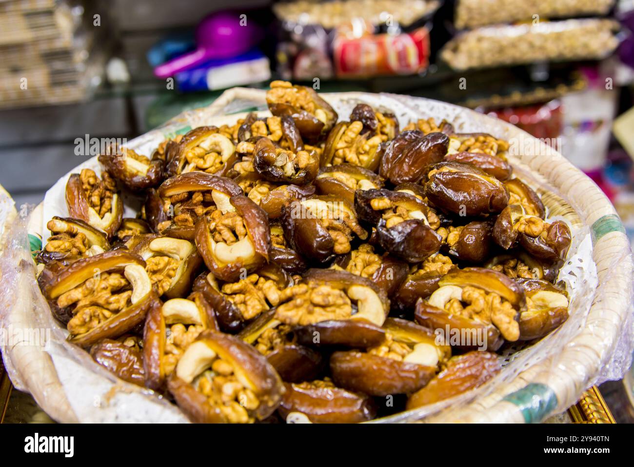 Dates stuffed with nuts in the shops along narrow cobblestone streets ...