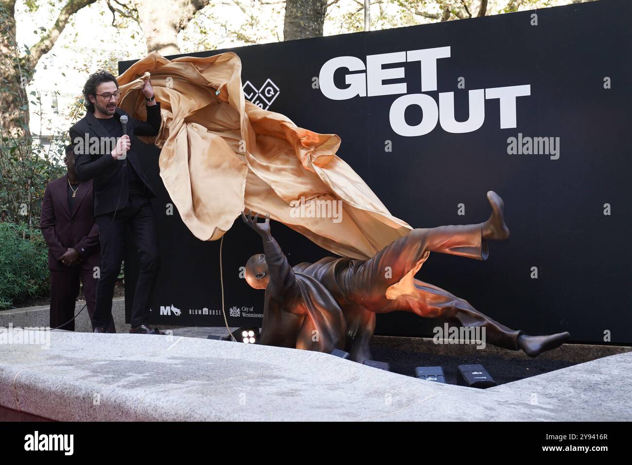 Alex Zane during the unveiling of a statue of Daniel Kaluuya, installed ...