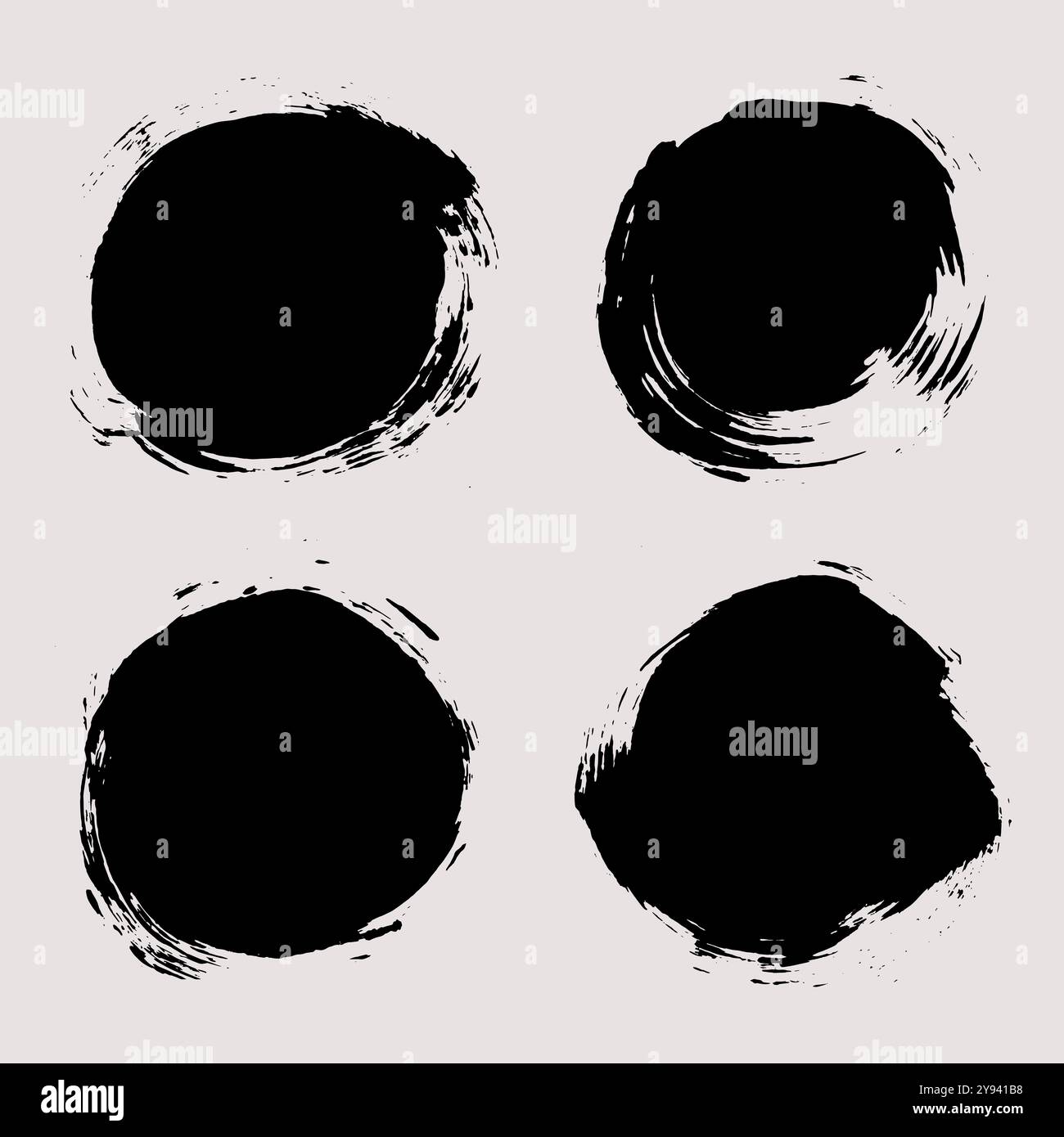 Round brush strokes vector. Circle text boxes Stock Vector Image & Art ...