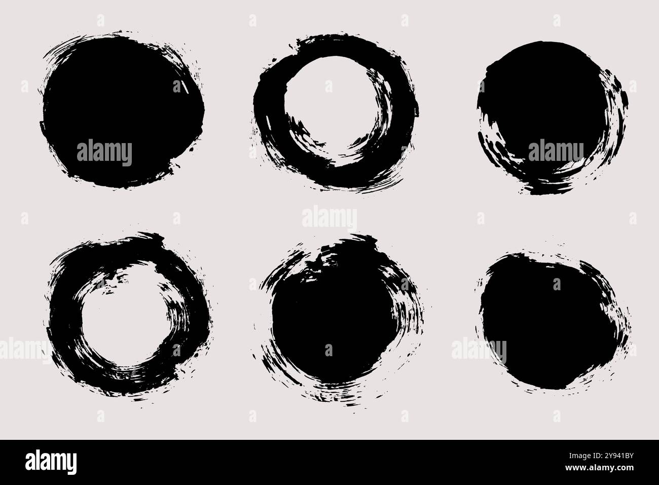 Round brush strokes vector. Circle text boxes Stock Vector Image & Art ...