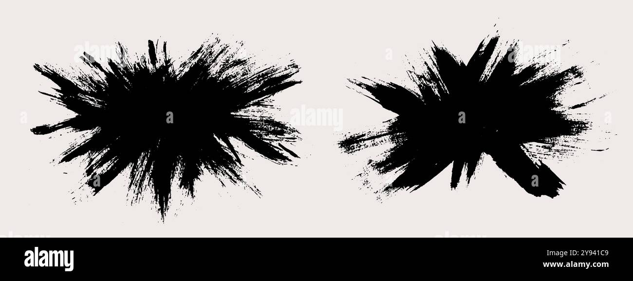 Burst brush strokes vector. Explosion text boxes Stock Vector Image ...