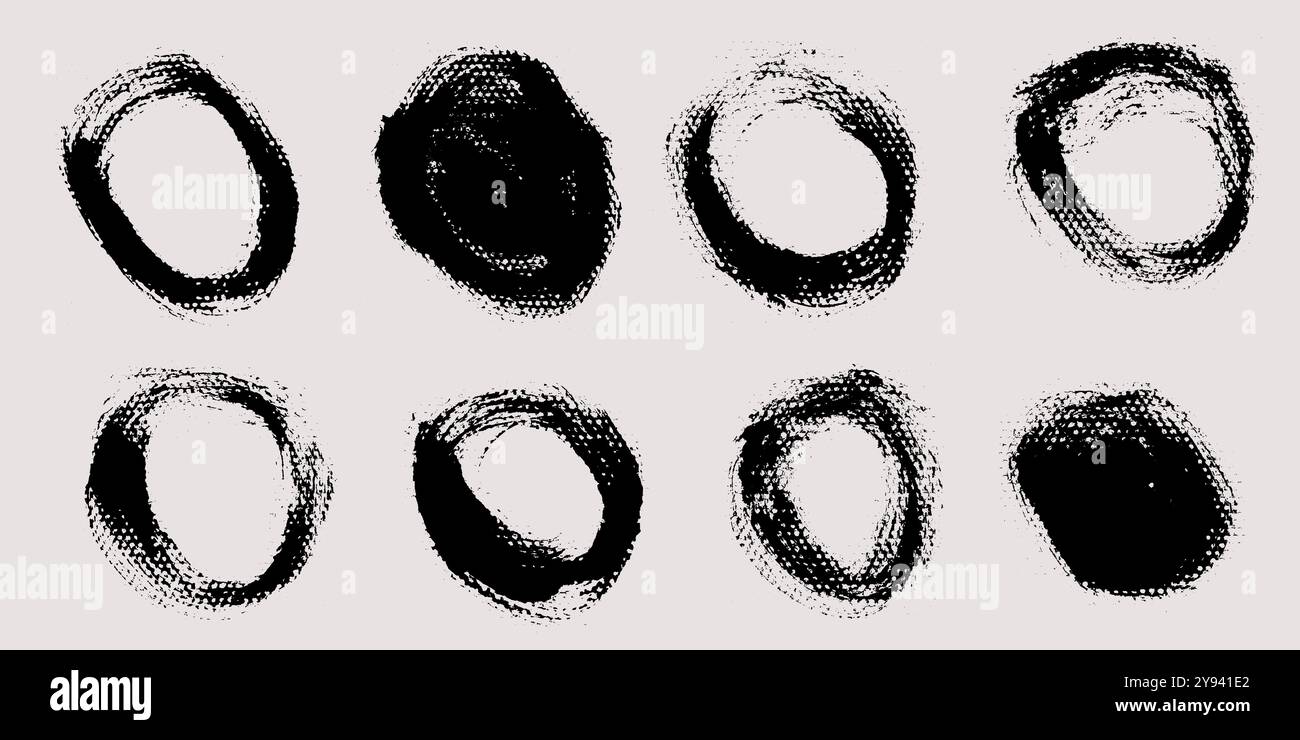 Round brush strokes vector. Circle text boxes Stock Vector Image & Art ...