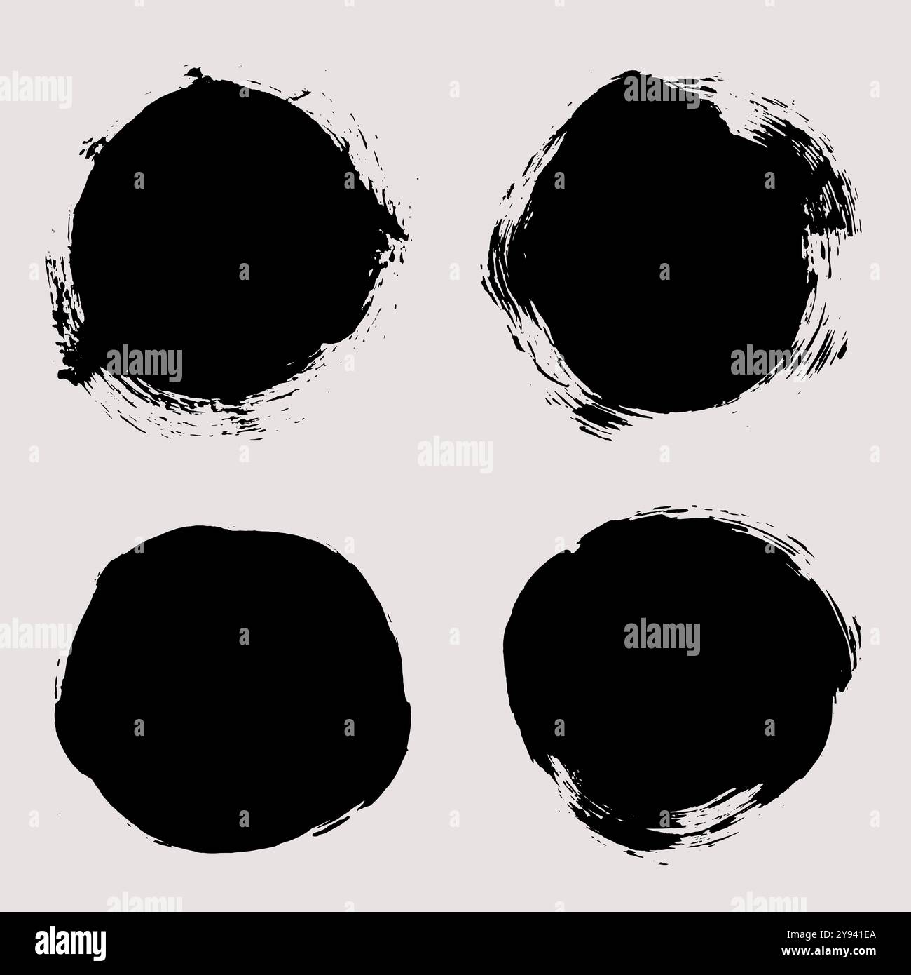 Round brush strokes vector. Circle text boxes Stock Vector Image & Art ...