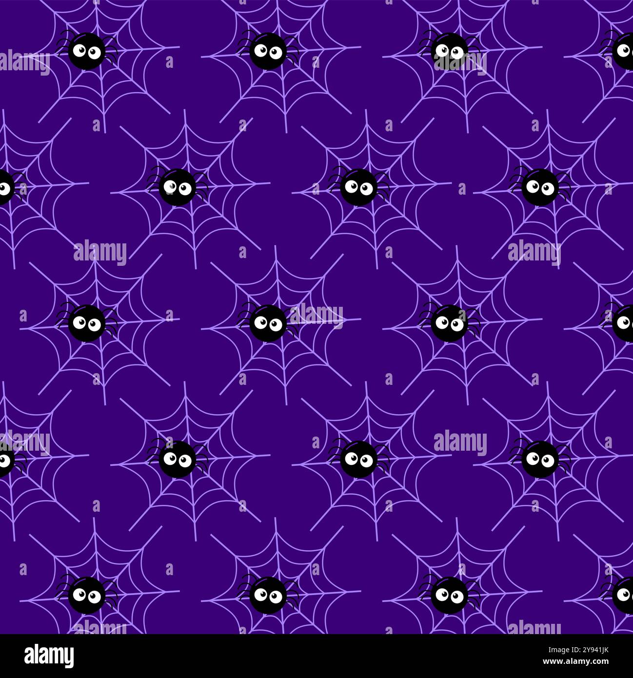 Halloween vector seamless pattern with spider and spider web vector ...