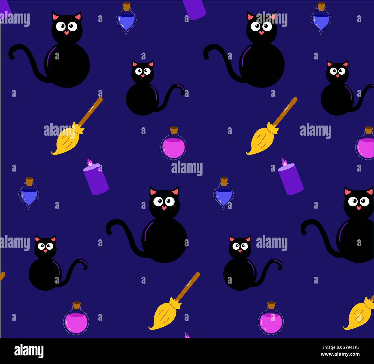 Seamless Halloween pattern. Vector illustration of Halloween party ...