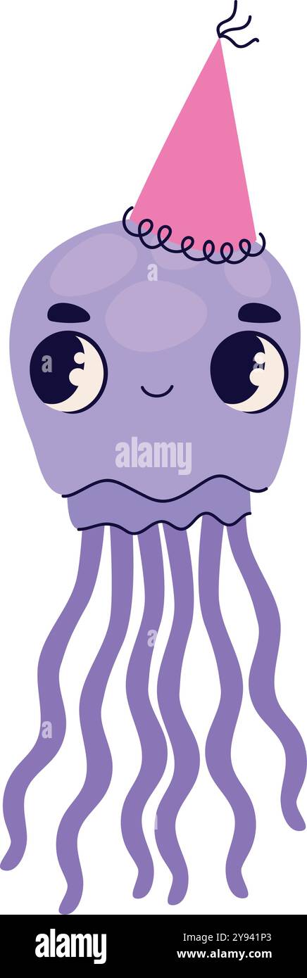 octopus and birthday party hat cute Stock Vector Image & Art - Alamy