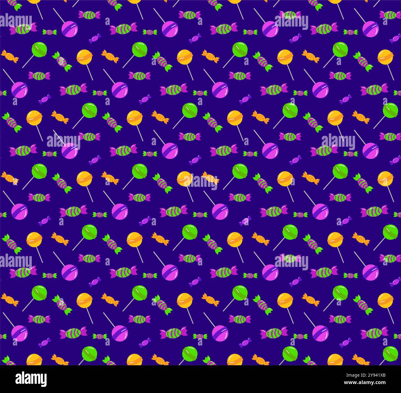 Vector seamless pattern for Halloween with traditional treats sweets ...